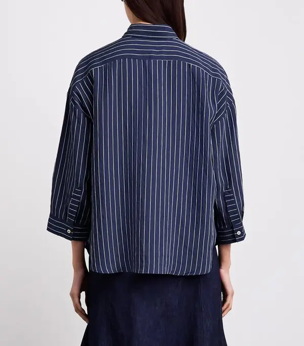 ME+EM Cotton Voile Cropped-sleeve Shirt