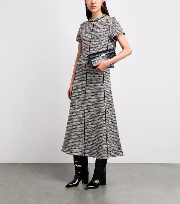 ME+EM Tweed A-line Midi Skirt