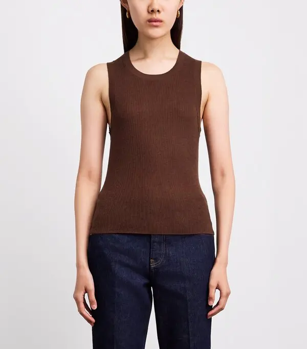ME+EM Merino Wool-cashmere Barely There Sweater Vest