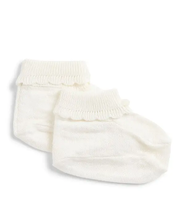 TARTINE ET CHOCOLAT Cotton-cashmere Booties - Ivory