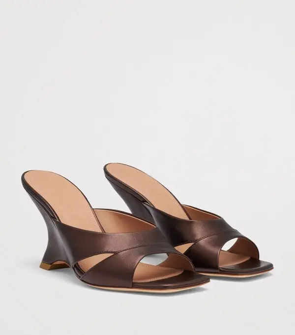 MALONE SOULIERS Metallic Leather Lourdes Wedge Mules 85