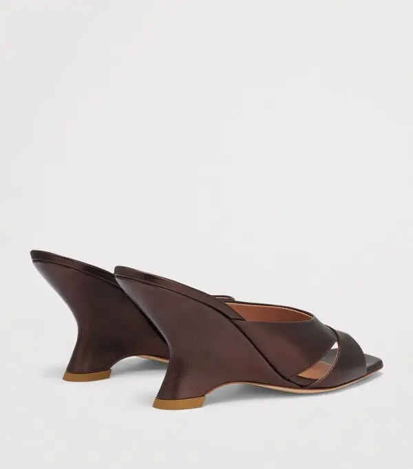 MALONE SOULIERS Metallic Leather Lourdes Wedge Mules 85