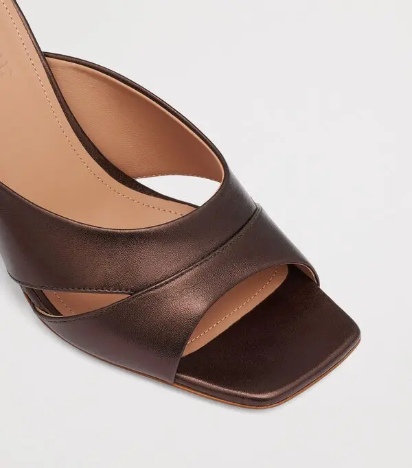 MALONE SOULIERS Metallic Leather Lourdes Wedge Mules 85