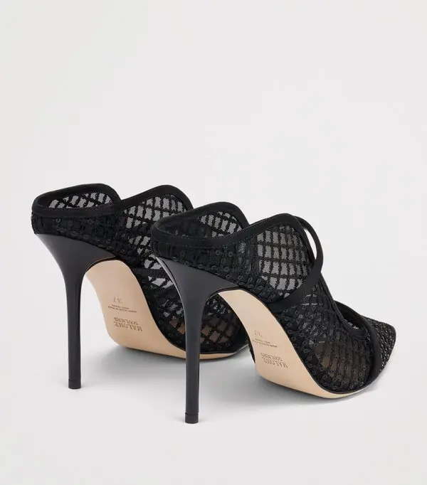 MALONE SOULIERS Sequin Mesh Maureen Heeled Mules 100