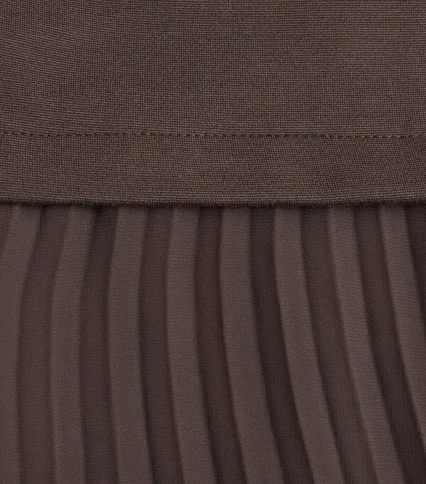 Claudie Pierlot Ruched Pleated-skirt Midi Dress