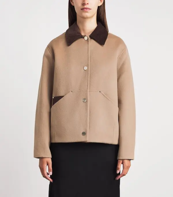 Claudie Pierlot Wool-blend Corduroy-trim Coat