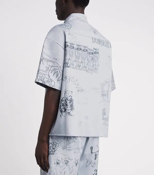 DOMREBEL Sketchy Short-sleeve Shirt - Blue