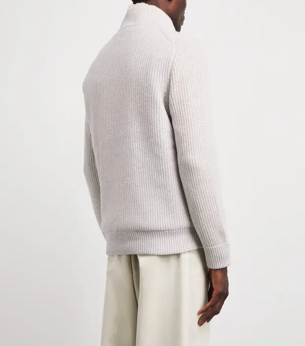 N.peal Cashmere Reversible Quarter-zip Sweater