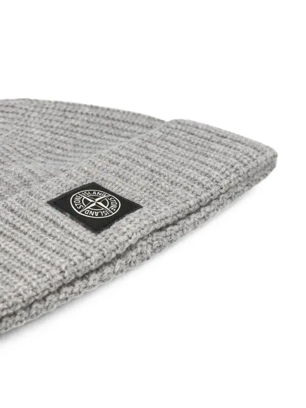 Stone Island Logo Wool Beanie
