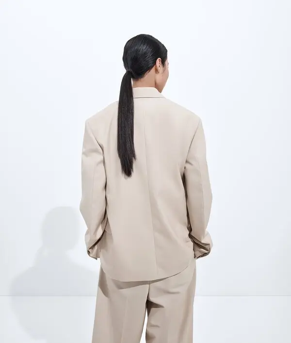 Bottega Veneta Wool And Cotton Jacket - Beige/light Blue