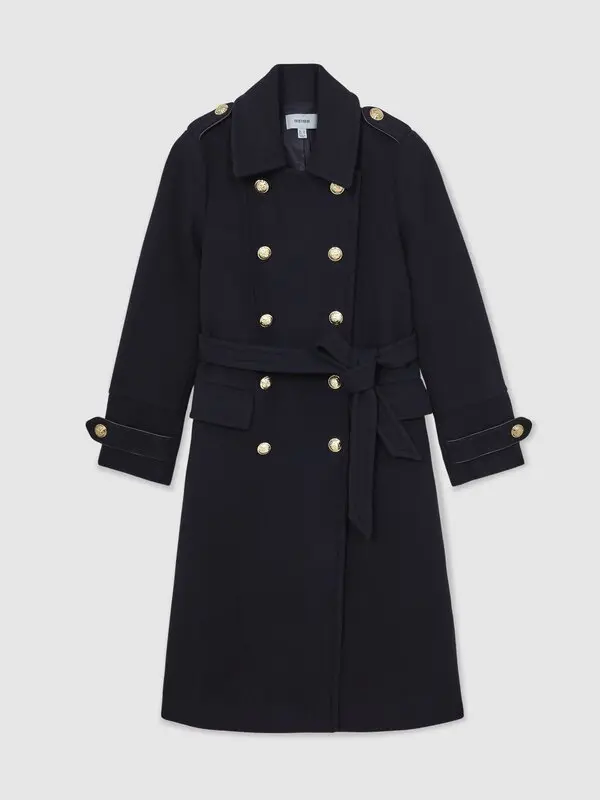 REISS Wool-blend Double-breasted Coat