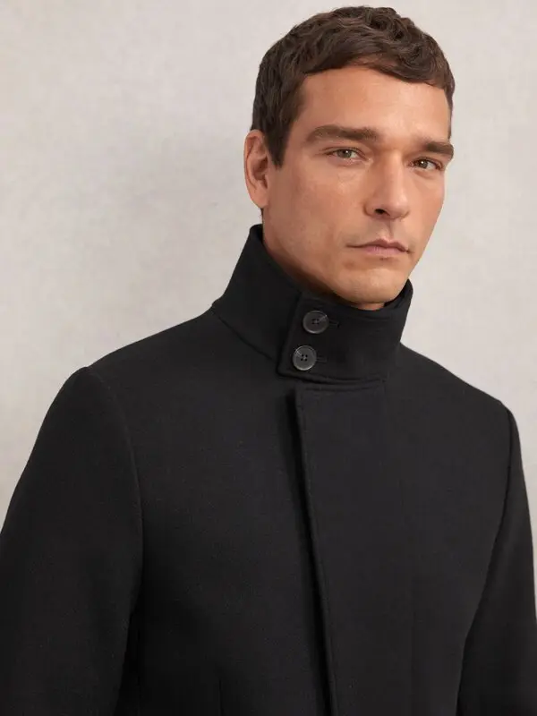 REISS Wool-blend Stand-collar Coat