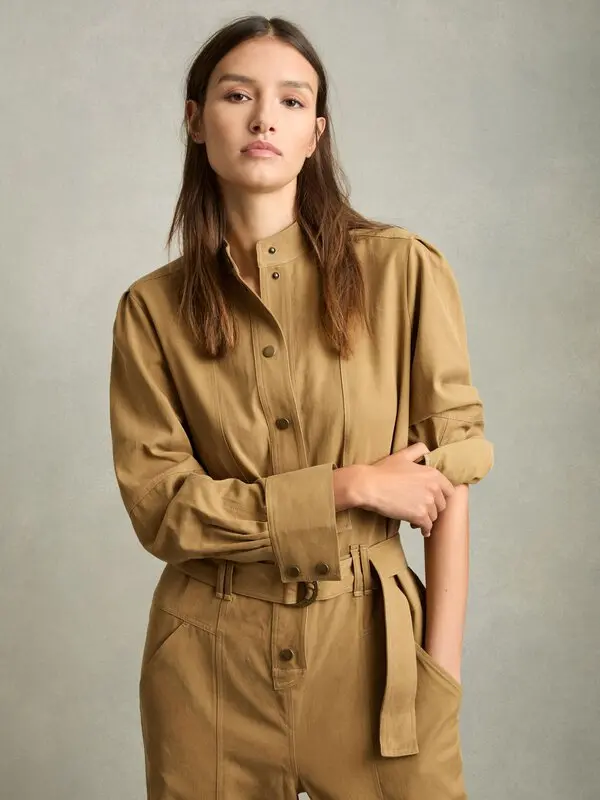 REISS Lyocell-cotton Wide-leg Jumpsuit