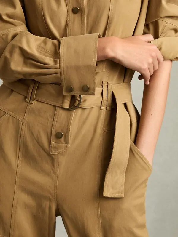 REISS Lyocell-cotton Wide-leg Jumpsuit