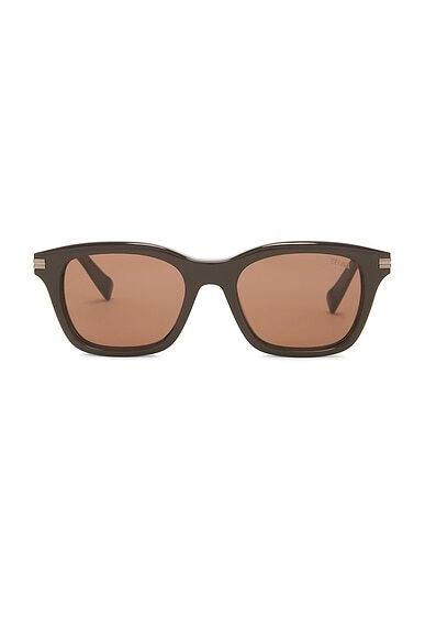 Zegna Geometric Acetate Sunglasses - Brown