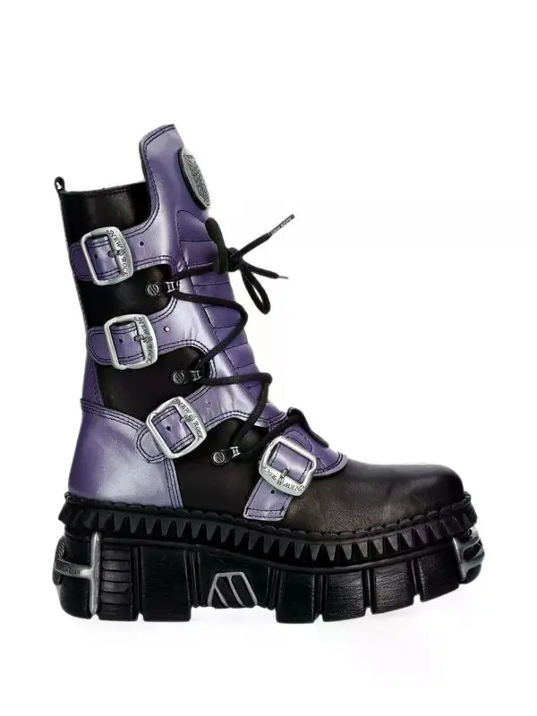 NEW ROCK X Attack On Titan Buckled Platform Biker Boots