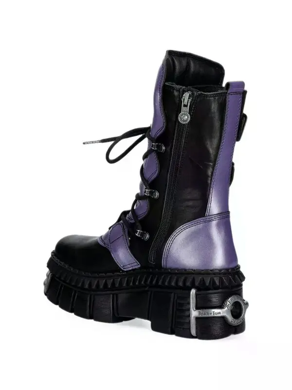 NEW ROCK X Attack On Titan Buckled Platform Biker Boots