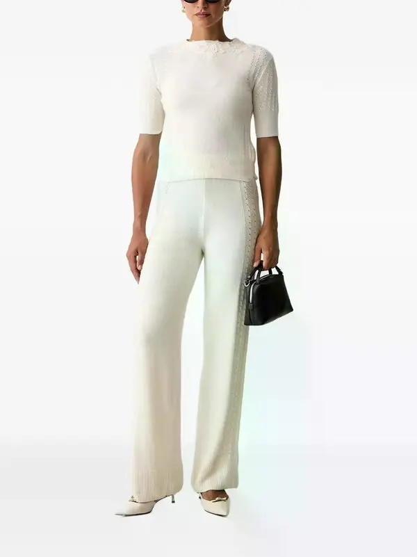 Ermanno Scervino Pointelle-knit Wide-leg Trousers