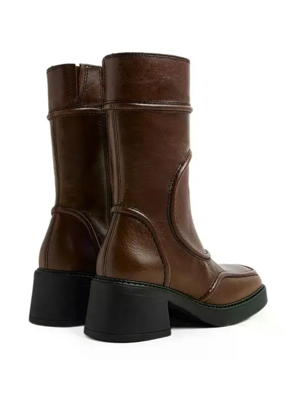 MIISTA Malene Panelled Square-toe Boots - Brown