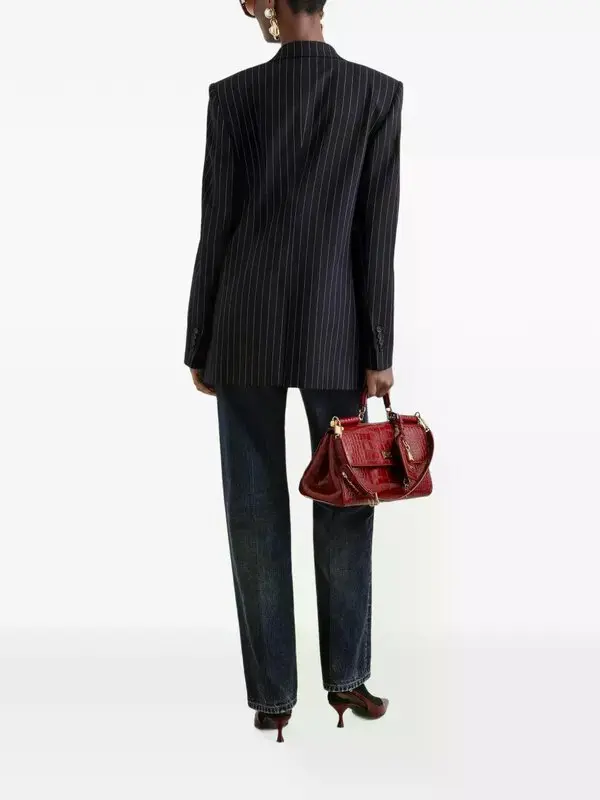 Dolce & Gabbana Linda Double-breasted Jacket In Pinstripe Wool
