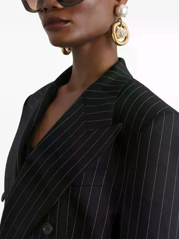 Dolce & Gabbana Linda Double-breasted Jacket In Pinstripe Wool