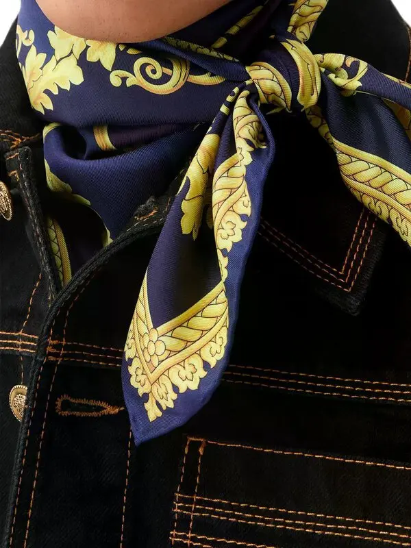 Versace Printed Silk Twill Scarf 90 Cm