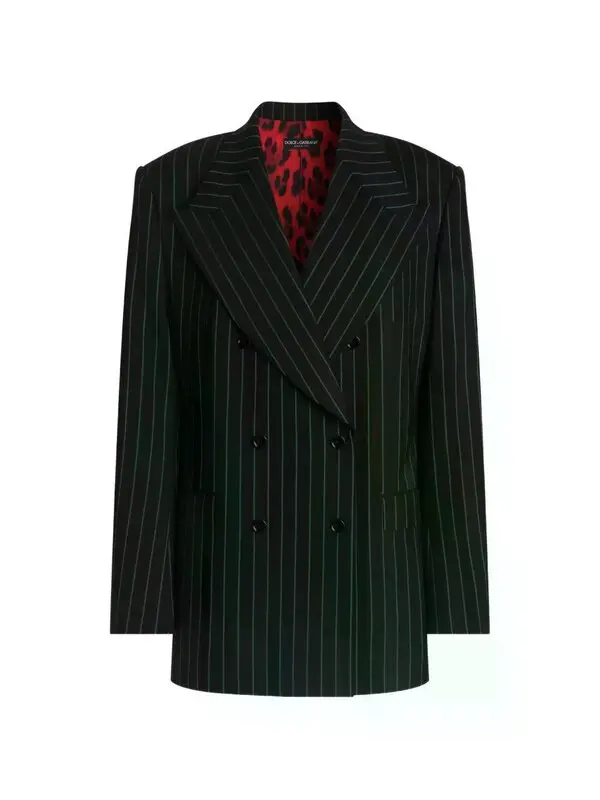 Dolce & Gabbana Double-breasted Jacket In Pinstripe Wool