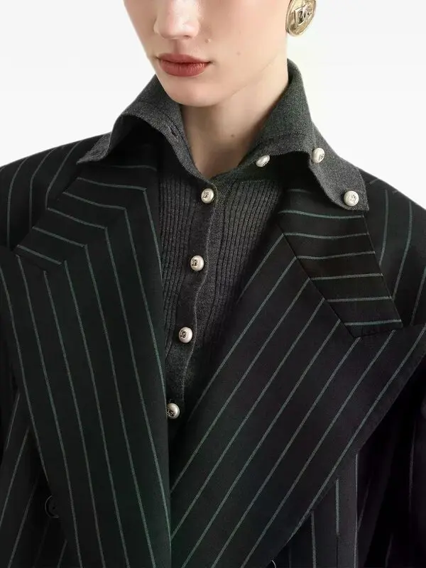 Dolce & Gabbana Double-breasted Jacket In Pinstripe Wool