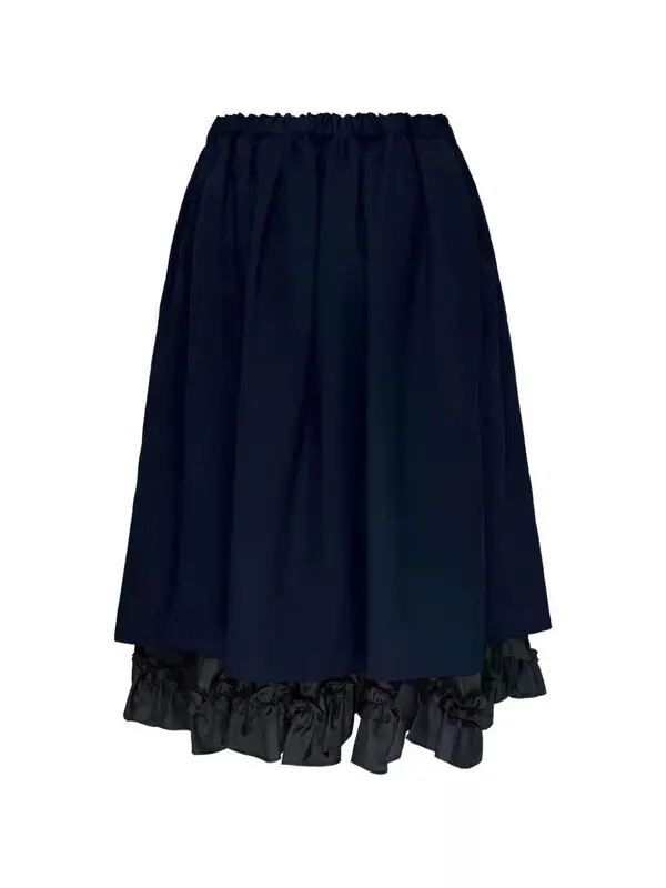 Comme Des Garçons Ruffle-trimmed Pleated Midi Skirt - Blue