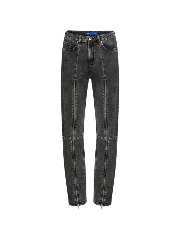 Karl Lagerfeld High-rise Straight Zip Jeans - Grey