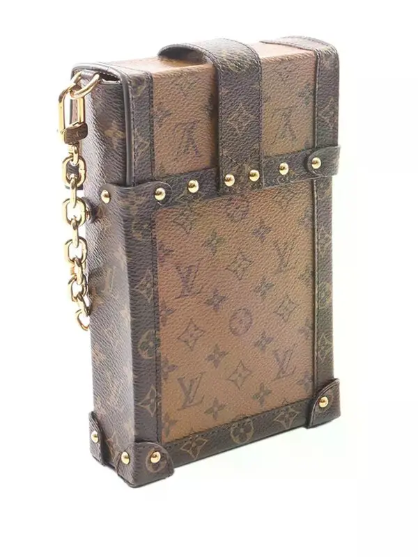 LOUIS VUITTON Monogram Reverse Pochette Trunk Verticale Cross Body Bag - Brown
