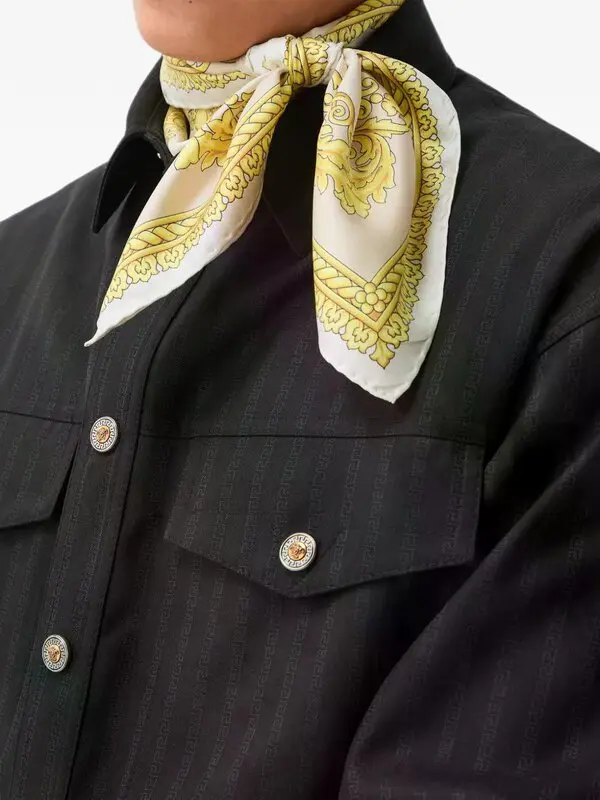 Versace Printed Silk Twill Scarf 90 Cm