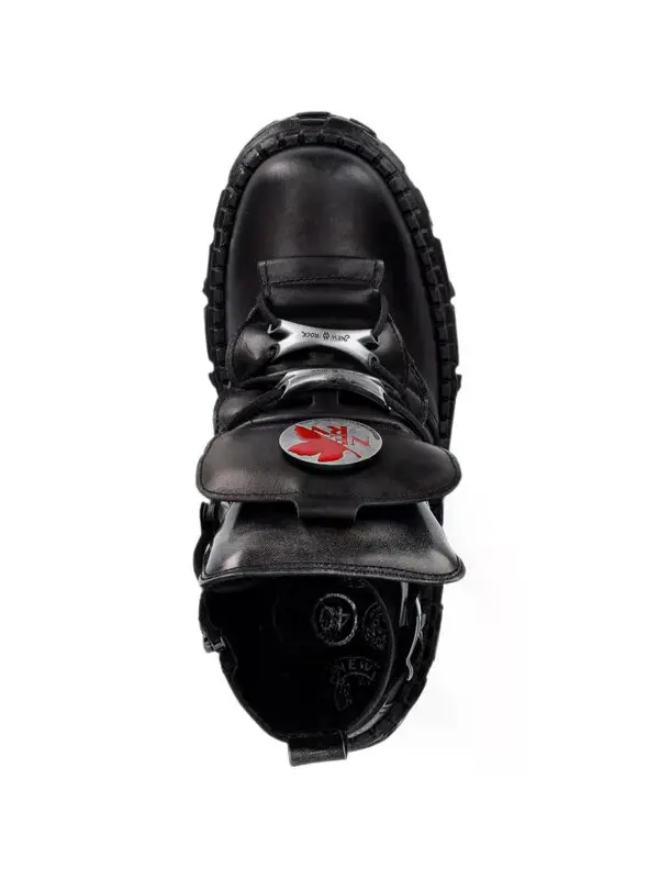 NEW ROCK Wall Buckle-strap Platform Boots
