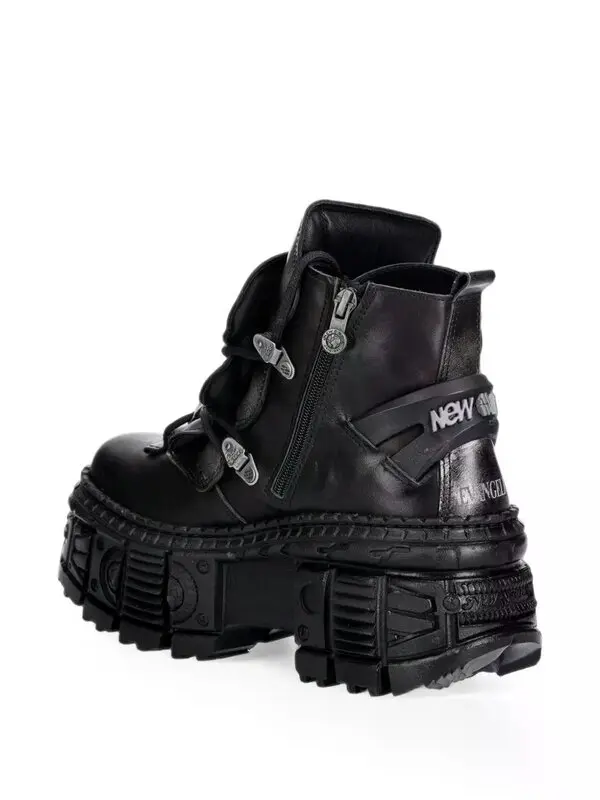 NEW ROCK Wall Buckle-strap Platform Boots