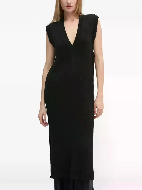 Sisley V-neck Sleeveless Midi Dress