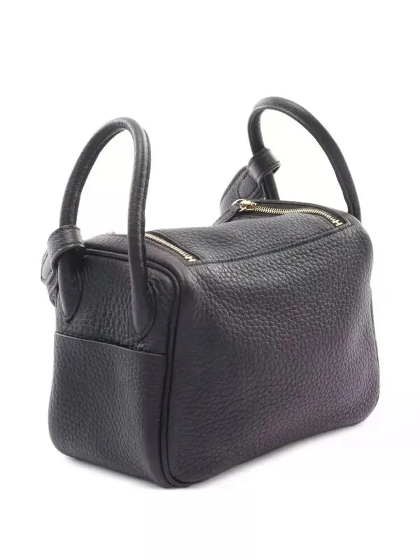Hermès Clemence Leather Mini Lindy Tote Bag - Black