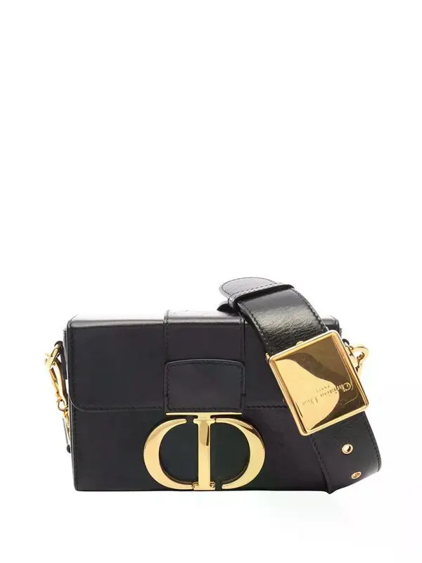Dior 2018-2026 Leather 30 Montaigne Box Bag Crossbody Bag - Black