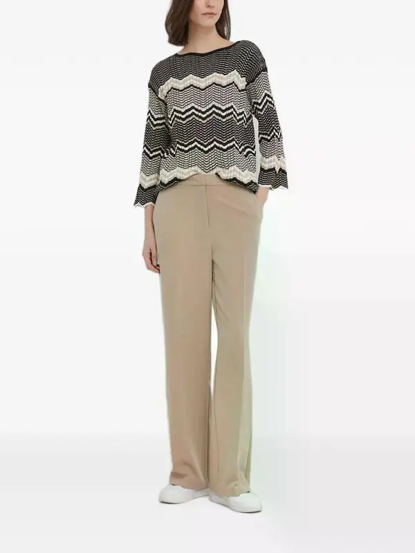 Sisley Long-sleeve Chevron-pattern Sweater
