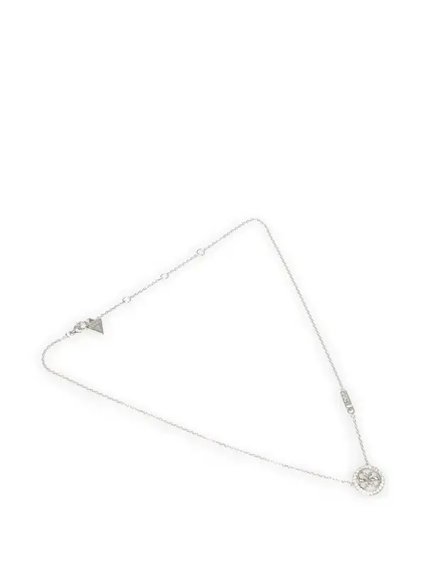Guess Life In 4g Crystal-embellished Necklace - Silver