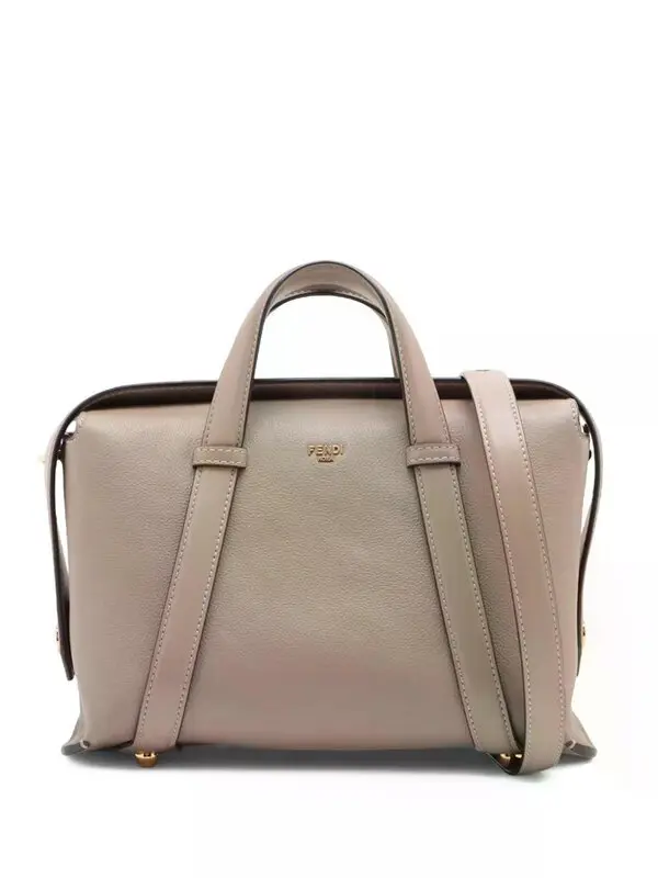 Fendi Leather 365 Boston Bag Satchel - Grey