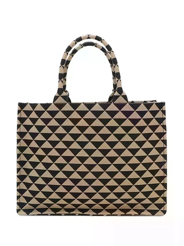 Prada 2013-2026 Large Triangolo Jacquard Symbole Tote Bag