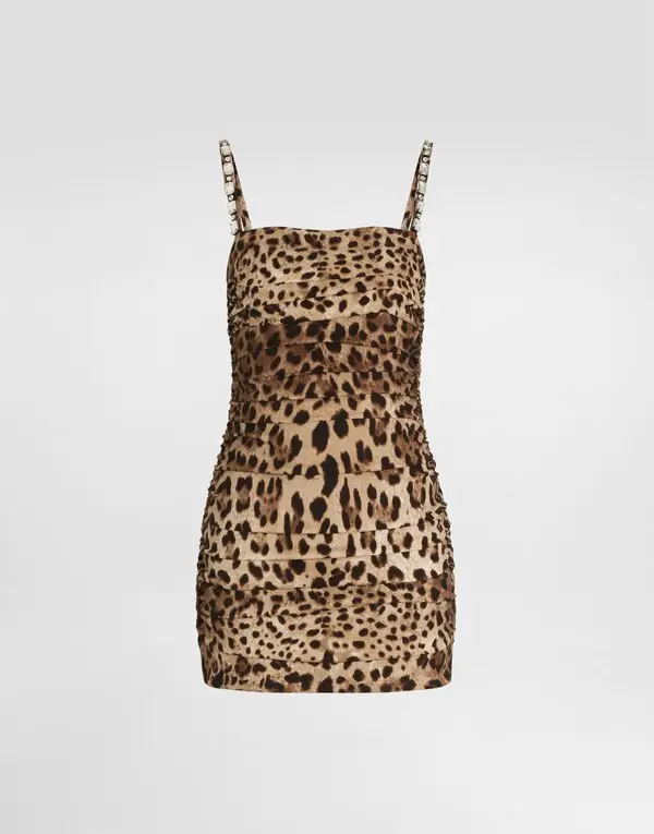 Dolce & Gabbana Leo- Charmeuse Dress Dresses Animal Silk - Print