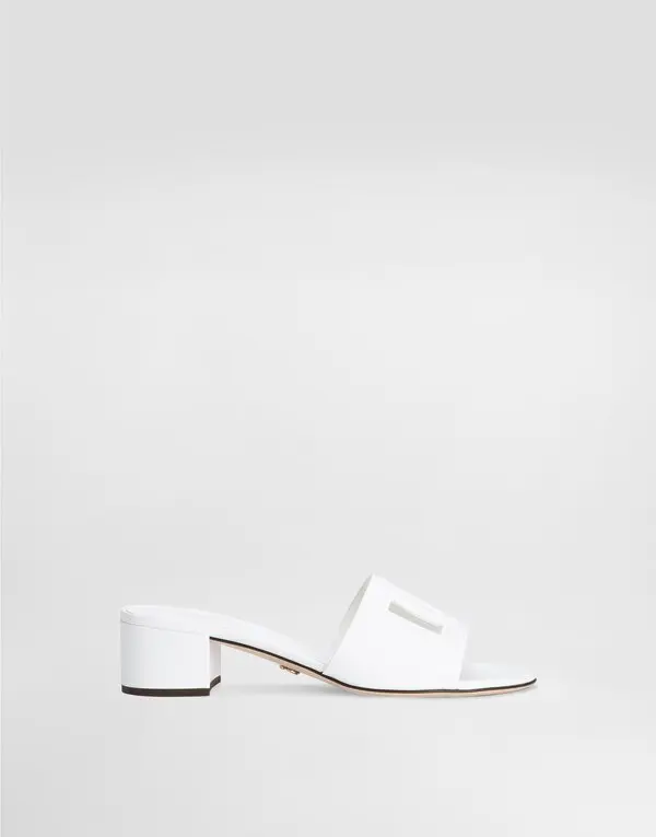Dolce & Gabbana Calfskin Mules - White