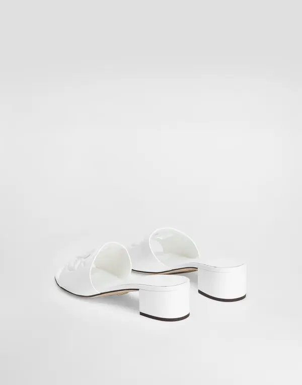 Dolce & Gabbana Calfskin Mules - White