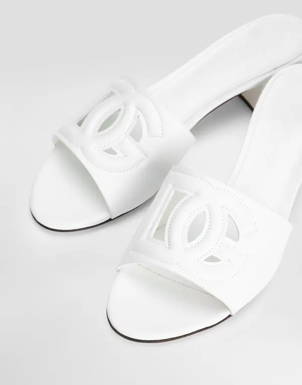 Dolce & Gabbana Calfskin Mules - White