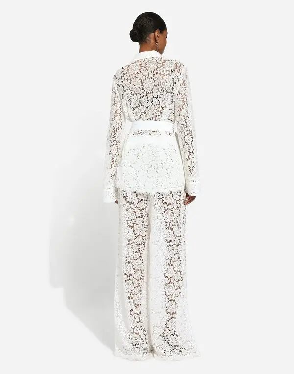 Dolce & Gabbana Flared Floral Cordonetto Lace Trousers