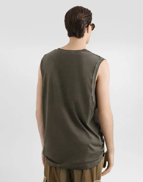 Dolce & Gabbana Cotton Tank Top T-shirts And Polos - Grey