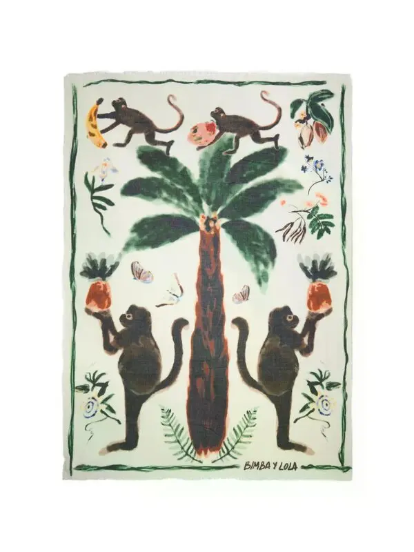 Bimba Y Lola Washed Cotton Monkey Sarong - Neutrals