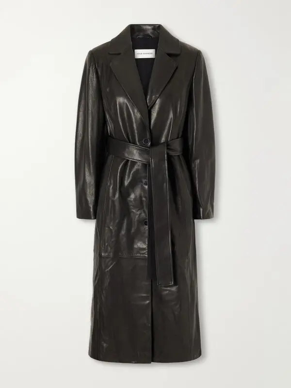 Nour Hammour Camden Belted Leather Coat