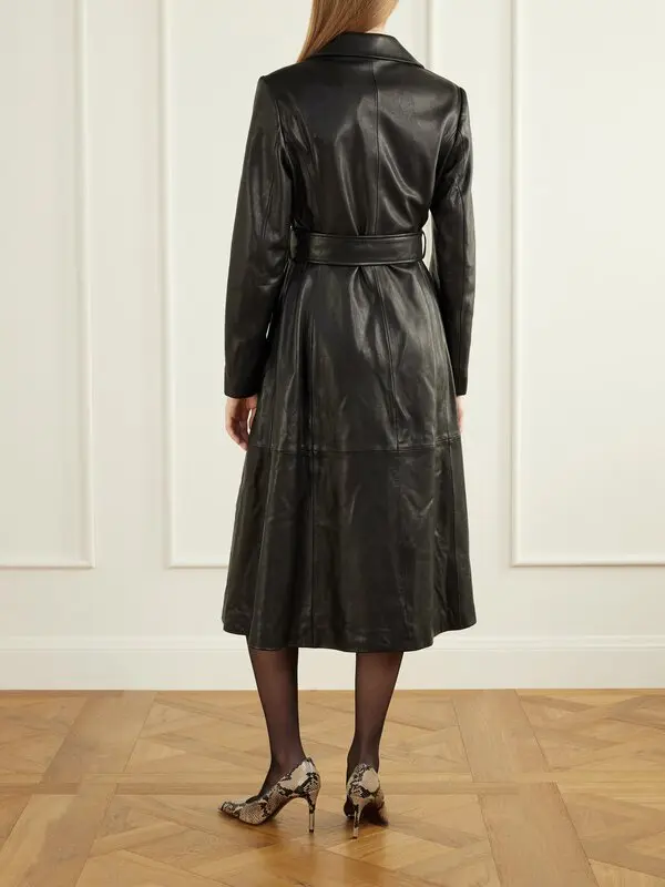 Nour Hammour Camden Belted Leather Coat